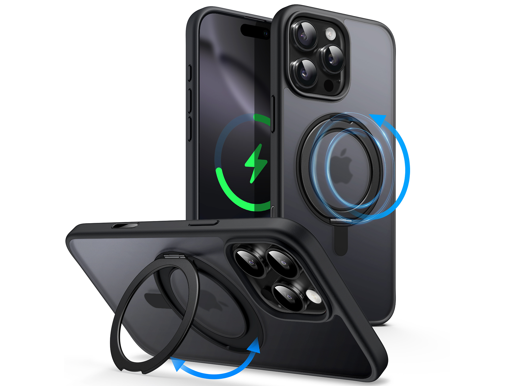 iPhone 16 Pro旋转支架哑光壳建模渲染电商主图效果图_一叶知秋09-站酷ZCOOL