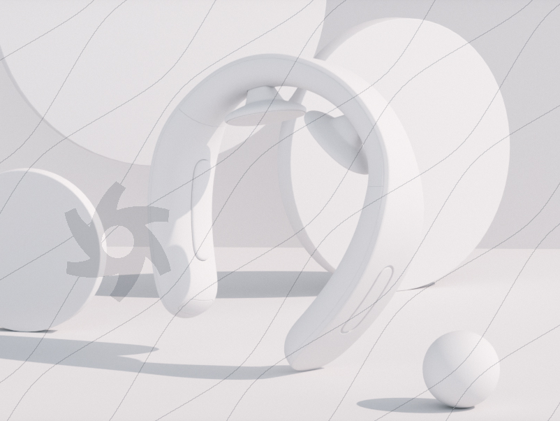 C4D+OC颈部按摩仪建模_UU一枚小设计-站酷ZCOOL