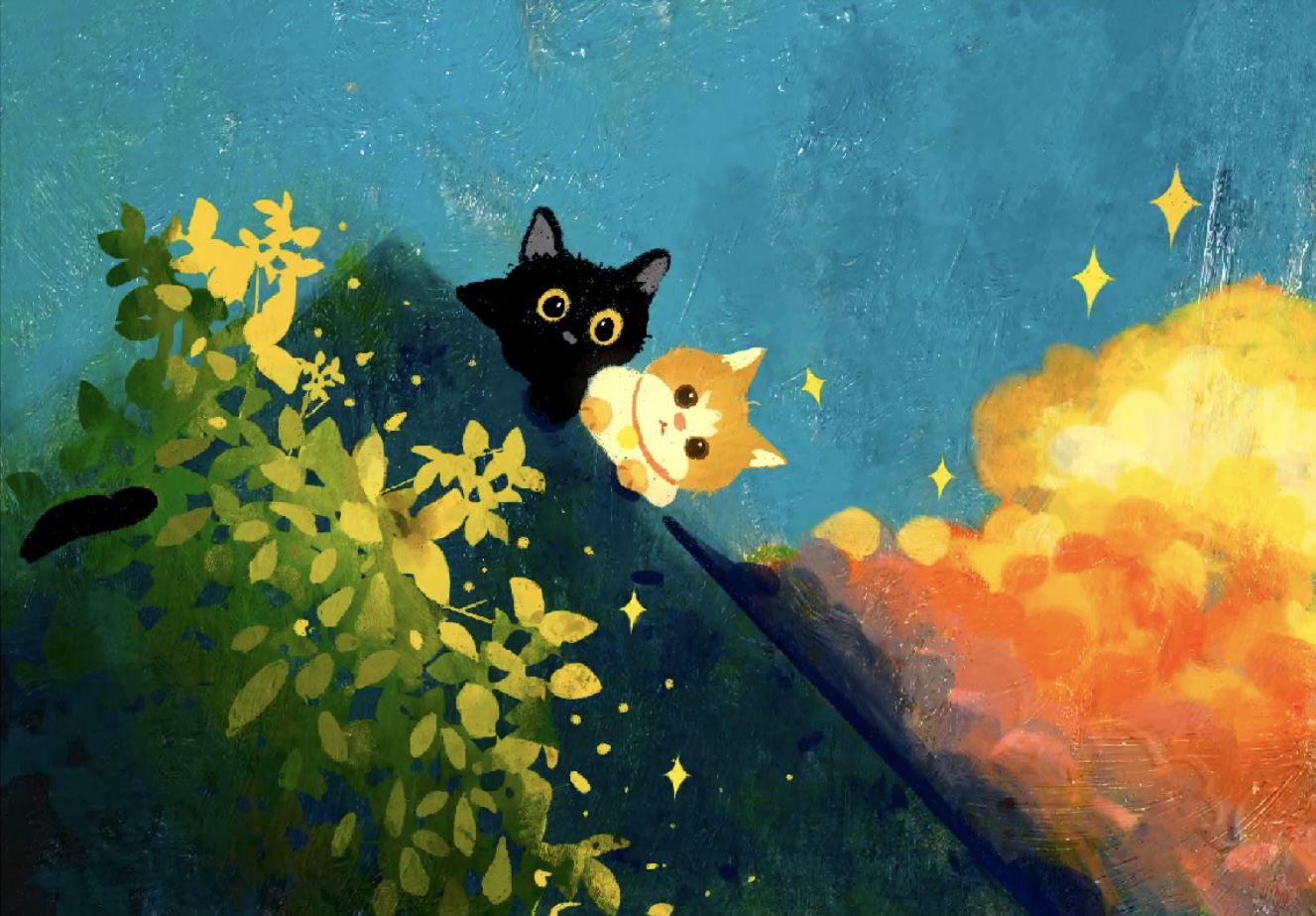 屋檐上的猫_游烤笔鱼-站酷ZCOOL