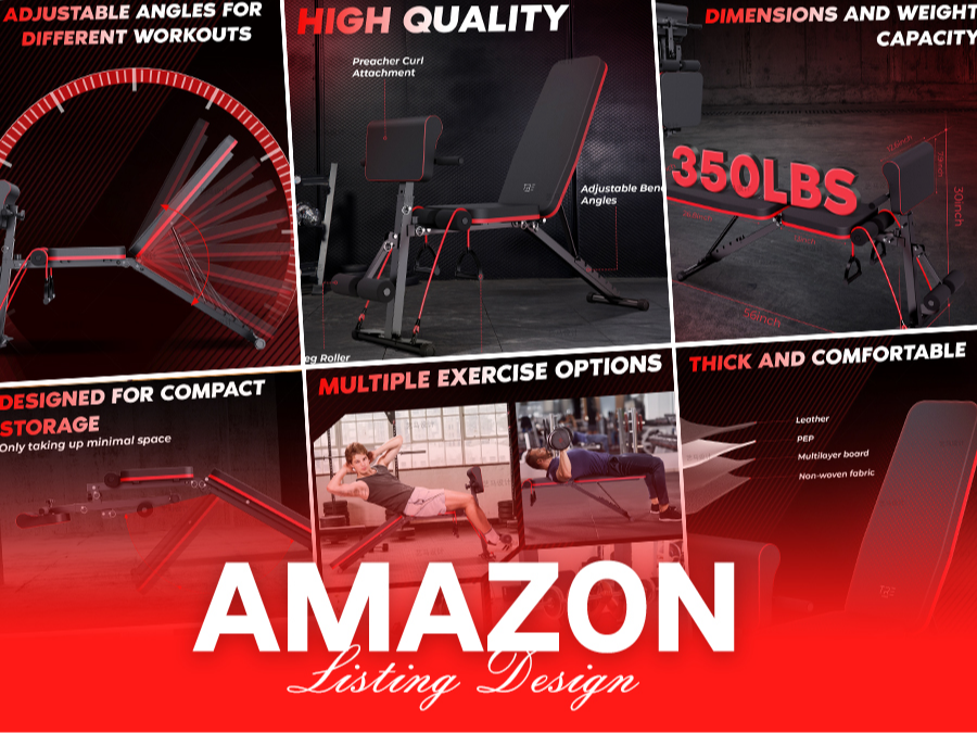 健身凳 运动及户外物品-Amazon亚马逊主副图A+设计案例_亚马逊设计工作室-站酷ZCOOL