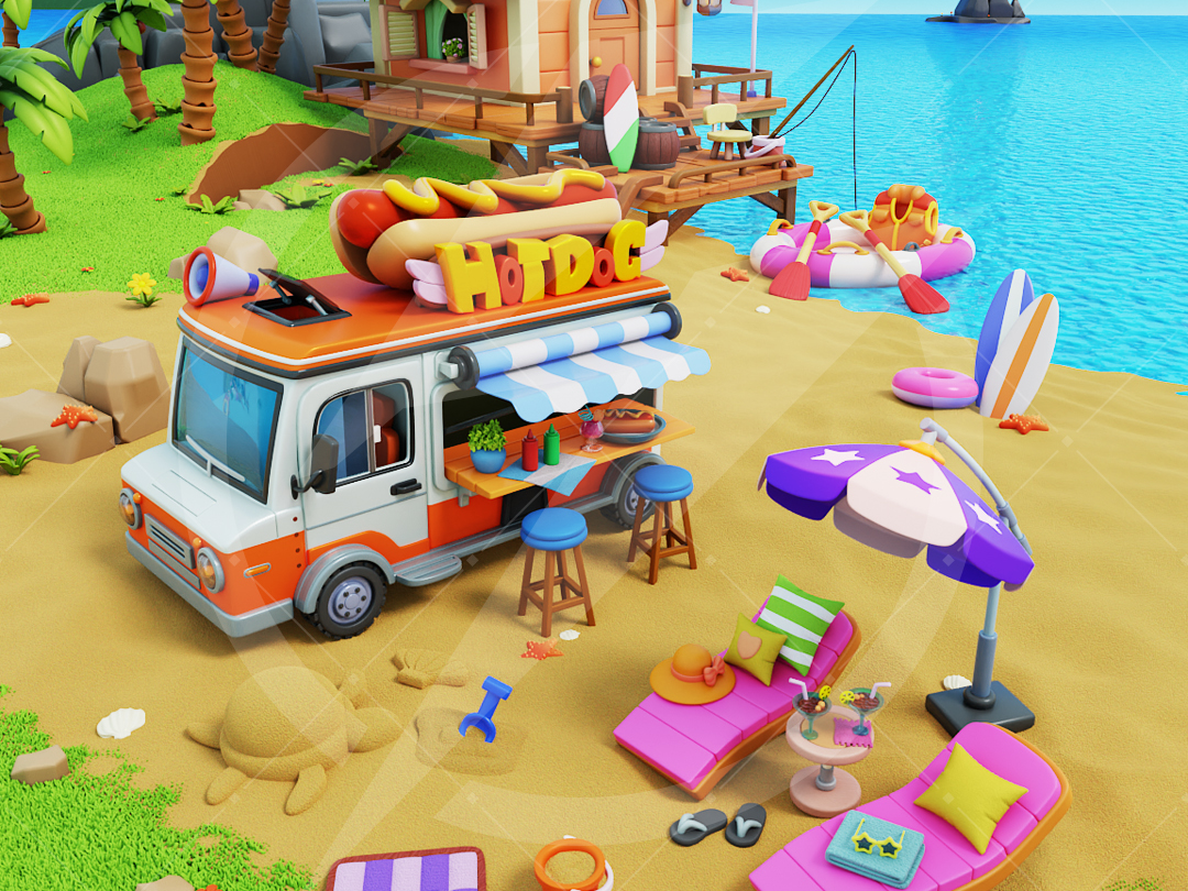 公司最近做的项目解禁了！blender Q版场景_星核游戏-站酷ZCOOL