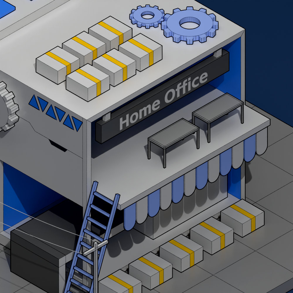 【Blender打卡88】Home Office_盐de插画屋-站酷ZCOOL