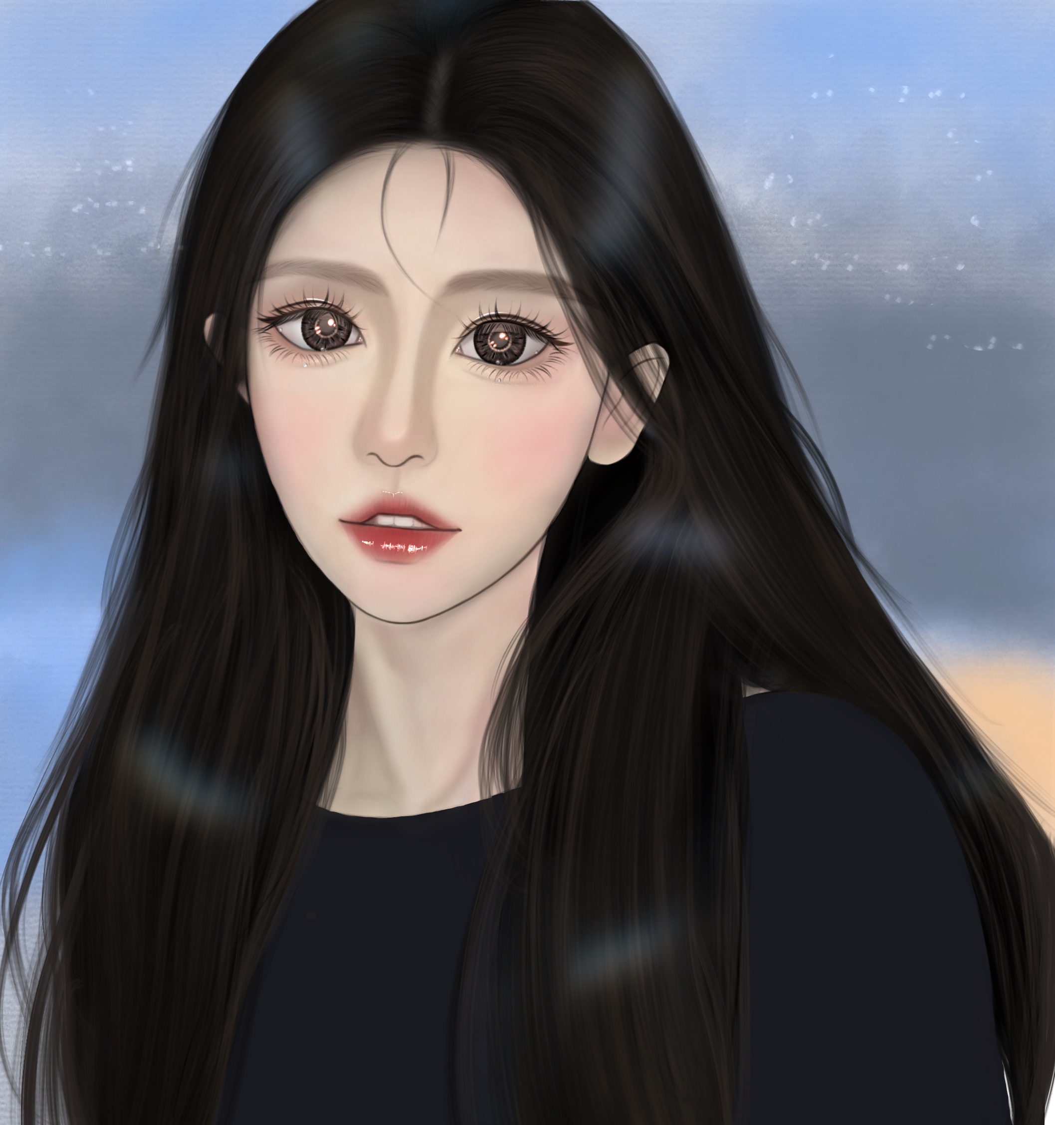 半厚涂头像氛围感女生_D乐111-站酷ZCOOL