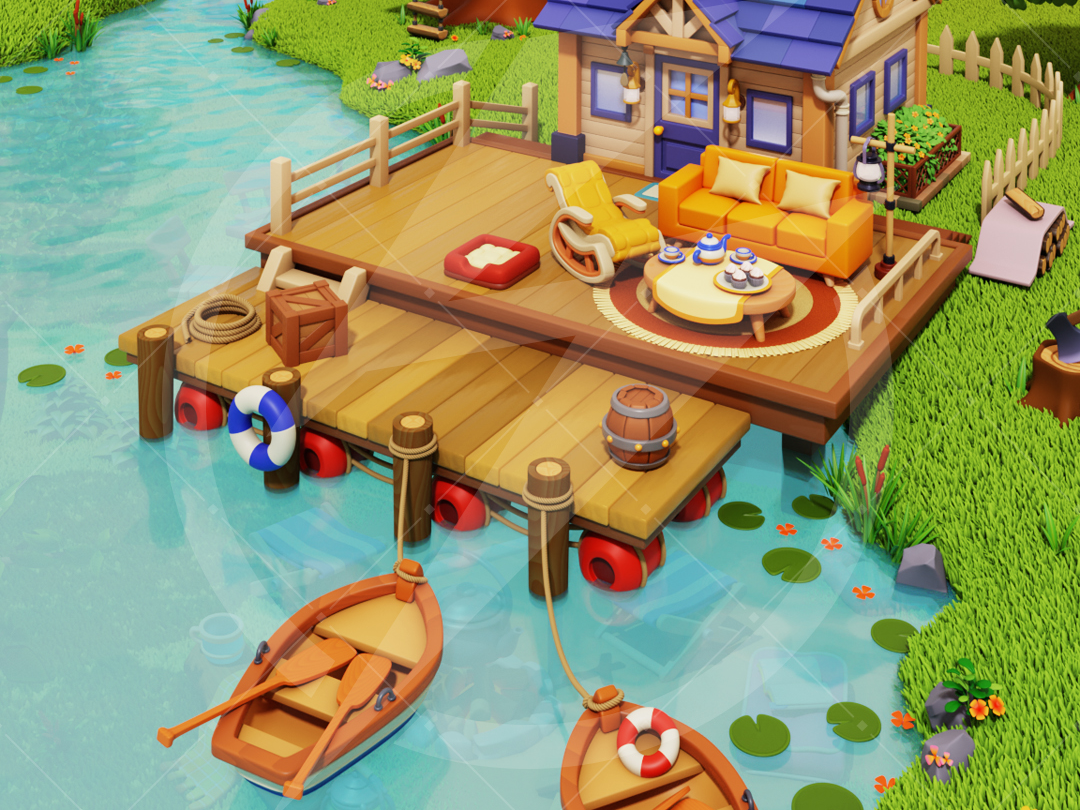 公司最近做的项目解禁了！blender Q版场景_星核游戏-站酷ZCOOL