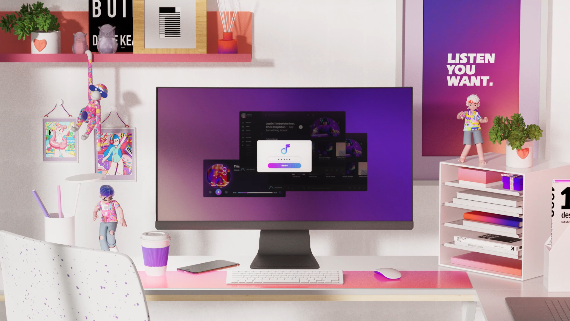 MIMIKUN Music APP-三维动画_谷风大大-站酷ZCOOL