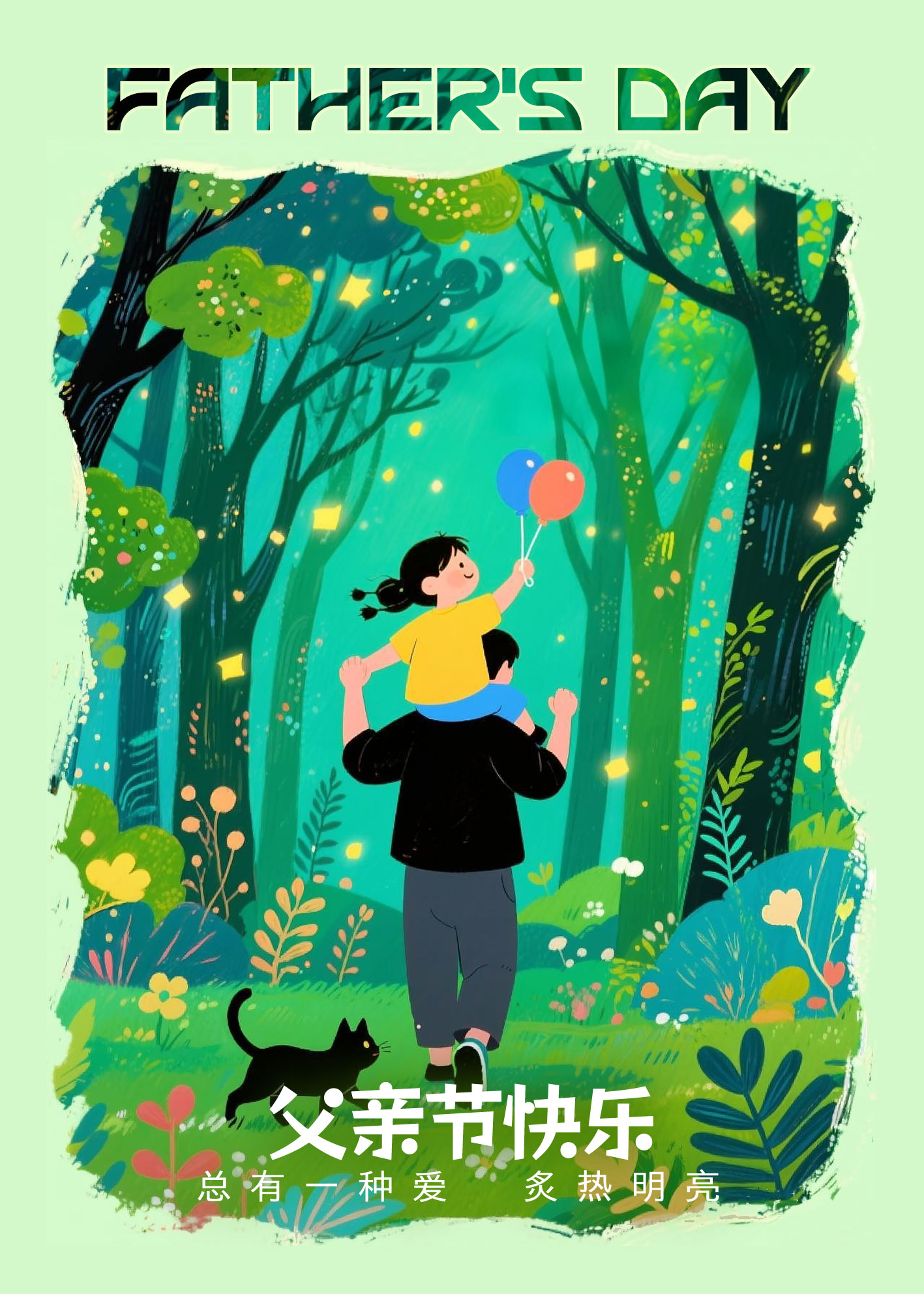 父亲节海报|儿插风格海报_野生小P-站酷ZCOOL