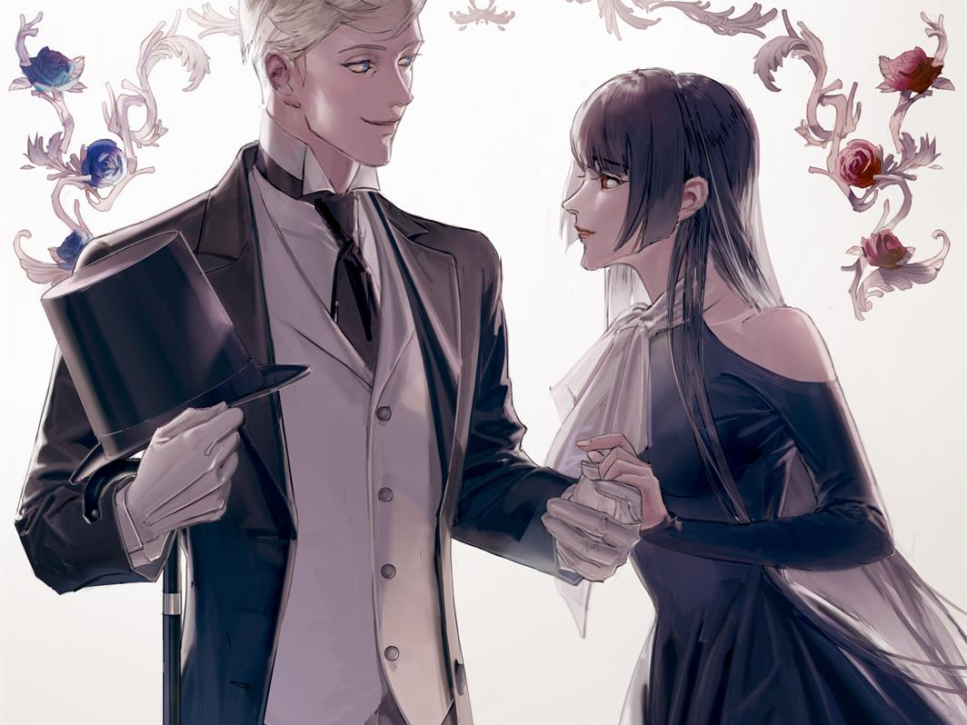 双人cp姿势绘画插图_素材网站_图片免费下载-ZCOOL站酷