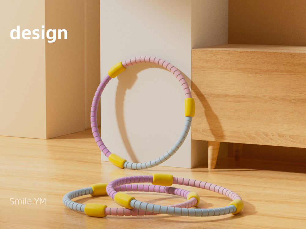 运动器材│呼啦圈│C4D产品建模场景渲染_Smile_YM-站酷ZCOOL