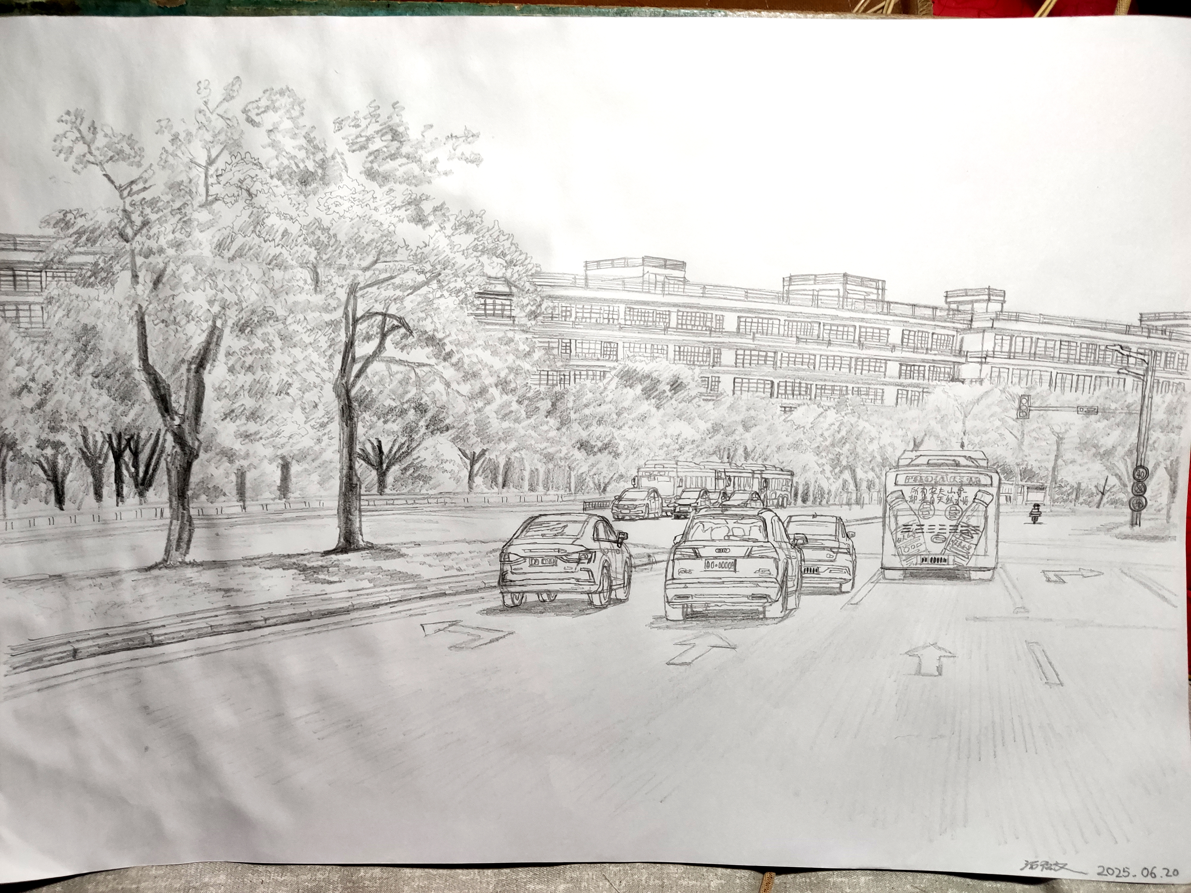 A3手绘｜去往广美大学城校区的路上①_汤俊文MRTJW-站酷ZCOOL