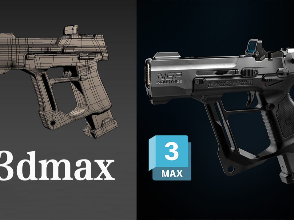3dmax-次世代手枪模型建模教程。3dmax建模基础教程_Alan安澜-站酷ZCOOL
