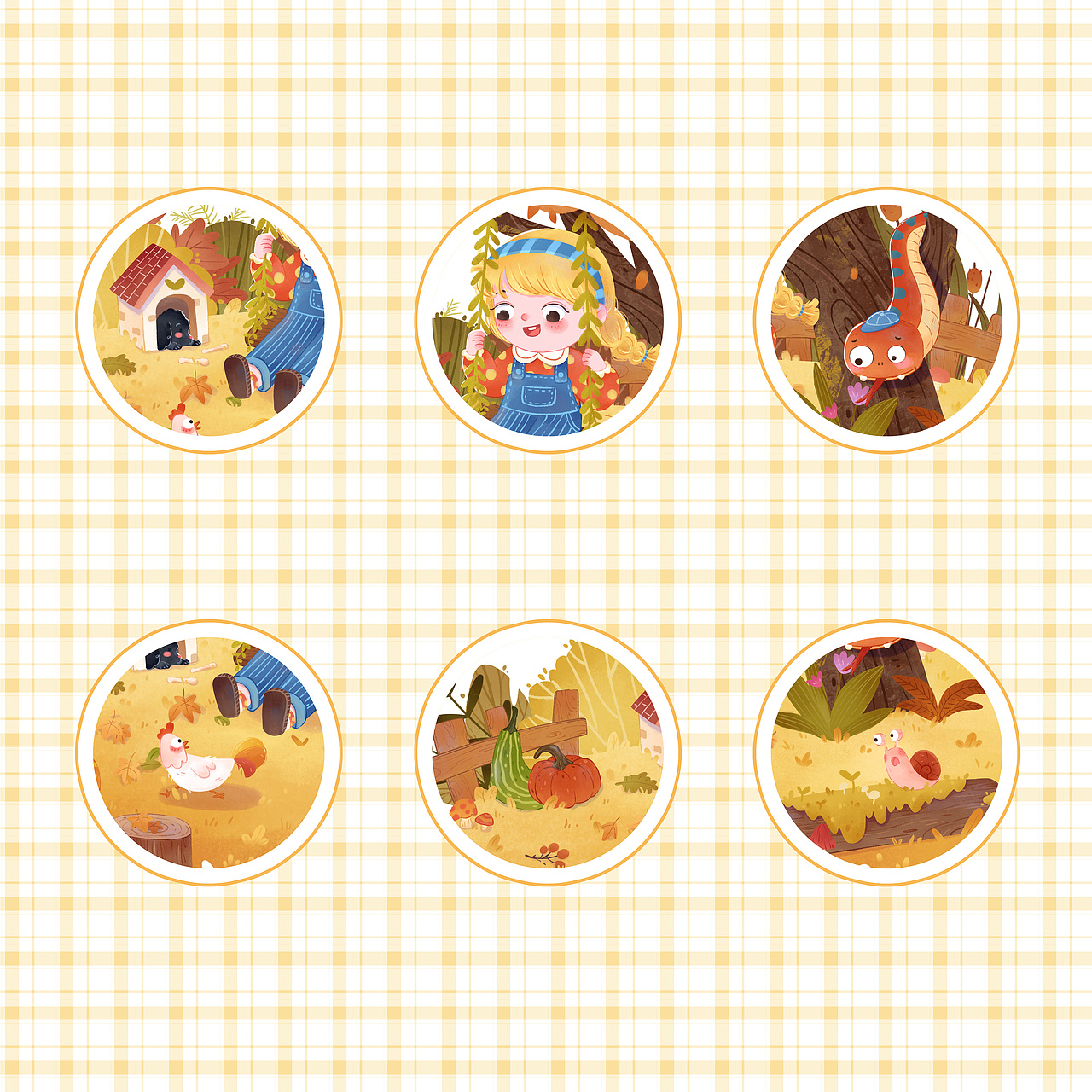 原创插画-四季童谣_插画师阗阗Tian-站酷ZCOOL