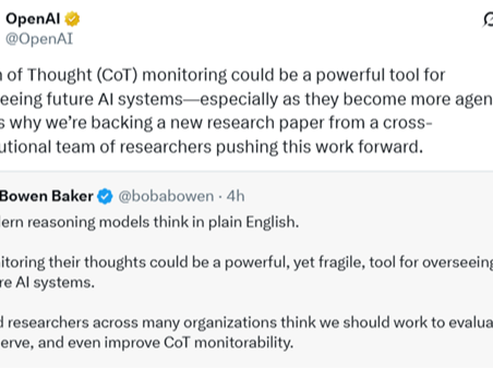 刚刚，OpenAI发布CoT监控，增强AI Agent自主能力_AIGC开放社区-站酷ZCOOL