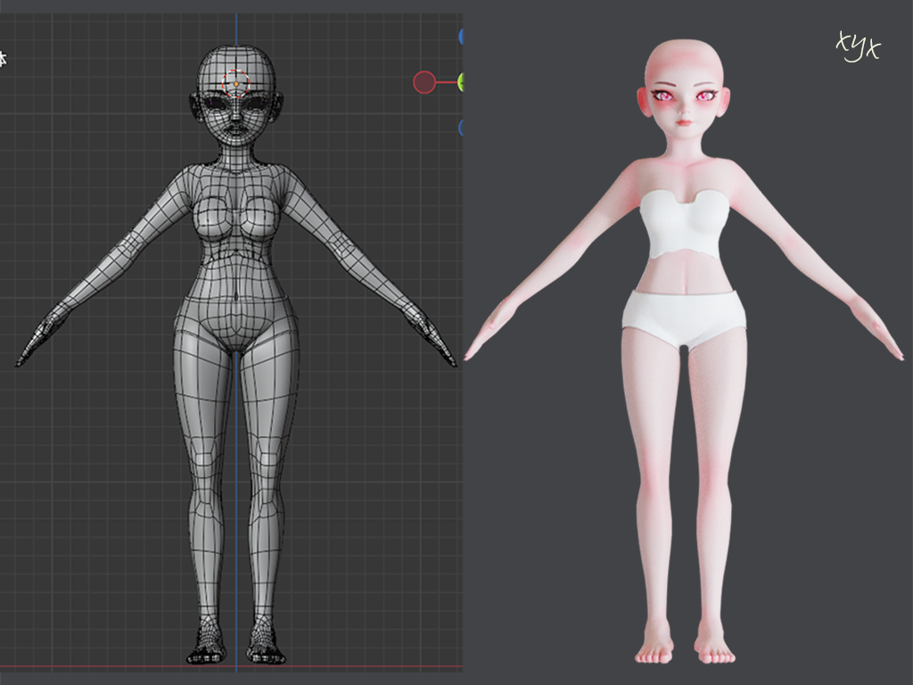 blender人物形象建模_心绘XYX-站酷ZCOOL
