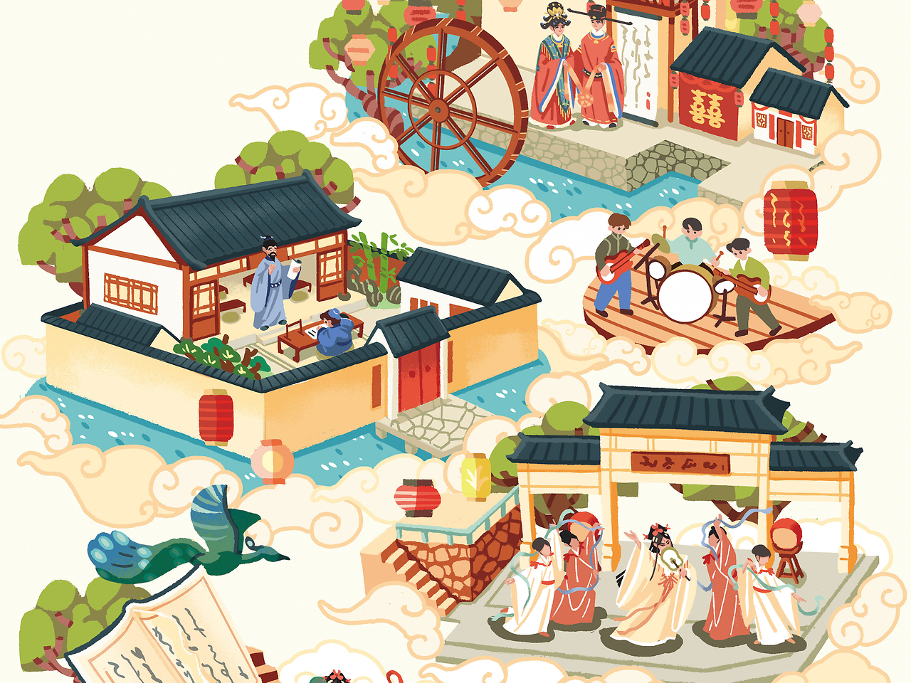 一组《聊斋志异》剧场插画_JerryLow-站酷ZCOOL