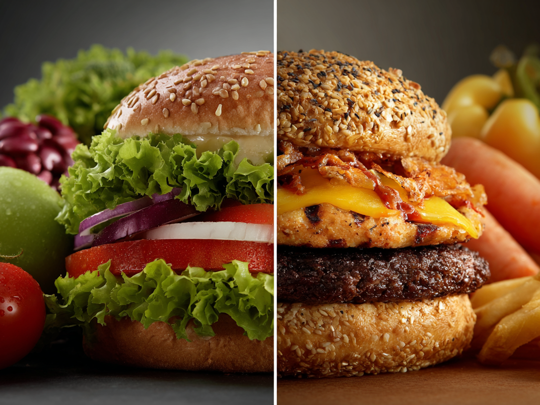 蔬菜堡vs肉堡_嗤笑余年-站酷ZCOOL