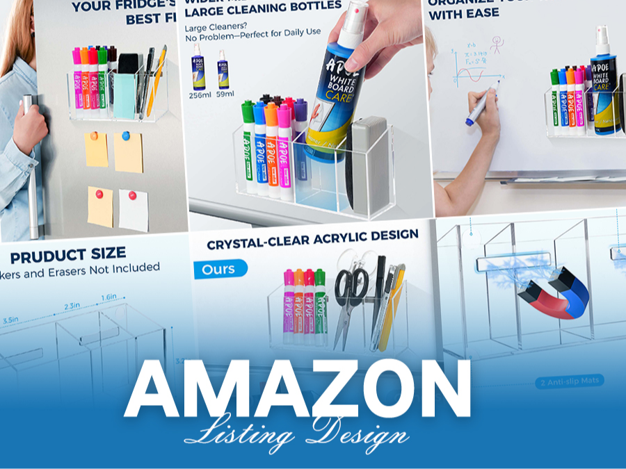 办公用品 磁吸笔架-Amazon亚马逊主副图A+设计案例_亚马逊设计工作室-站酷ZCOOL