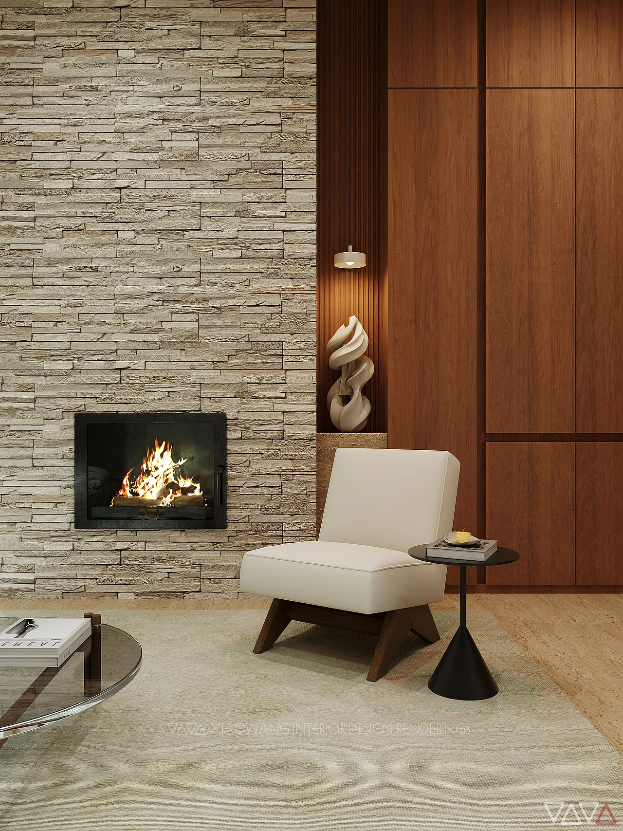 现代日式客餐厅效果图_地平线室内效果图-站酷ZCOOL