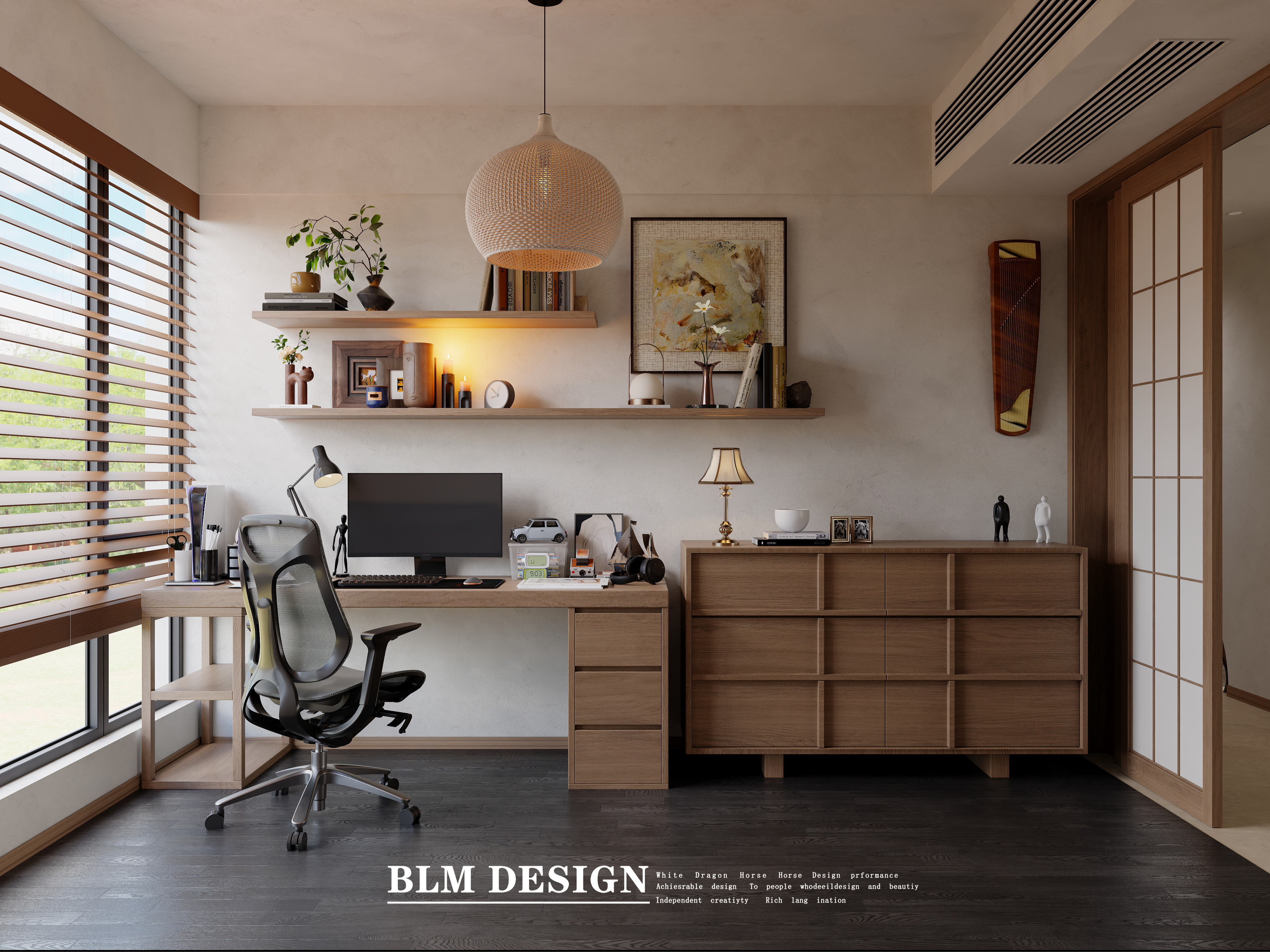 侘寂田园风格家装案例_白龙马效果图乐乐-站酷ZCOOL