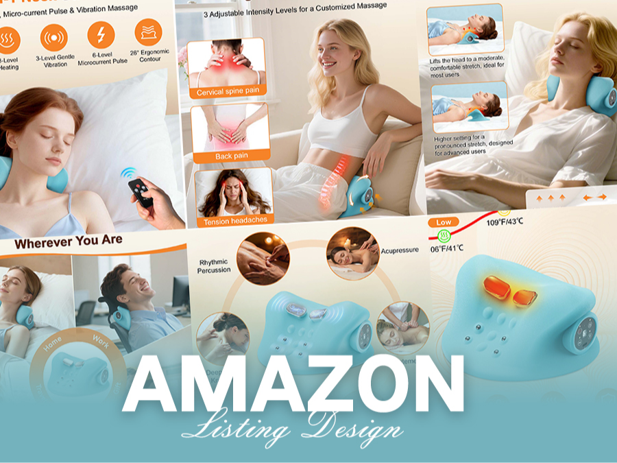 美容与个护 加热式颈枕-Amazon亚马逊主副图A+设计案例_亚马逊设计工作室-站酷ZCOOL