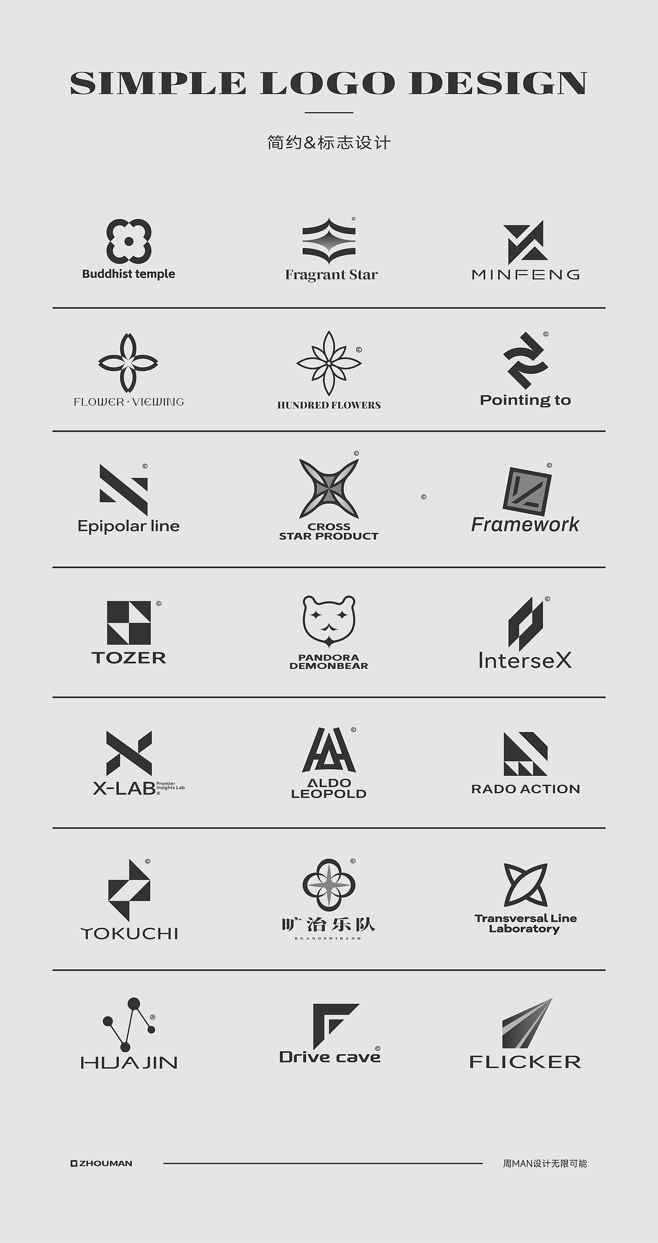 简约LOGO设计｜标志设计方寸之间，让复杂变简约_周MAN设计-站酷ZCOOL