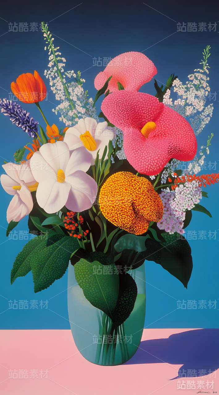 多巴胺彩色花卉插画_Elira_素材库大全-站酷ZCOOL