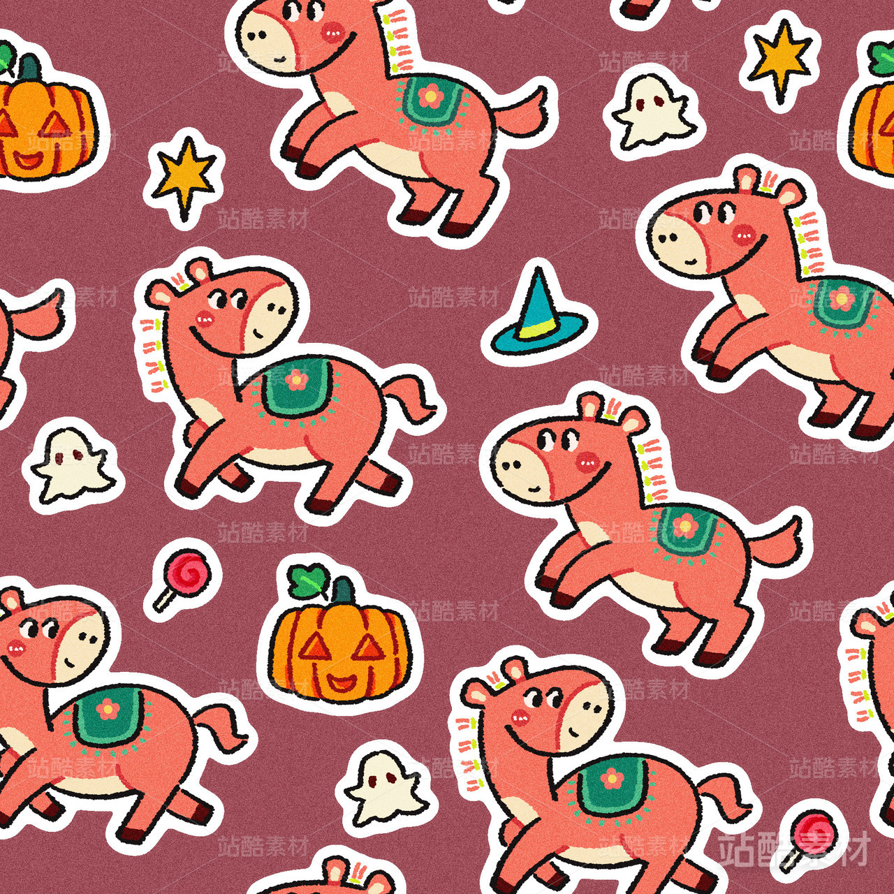 万圣节小马贴纸_SmallUtopian_素材库大全-站酷ZCOOL