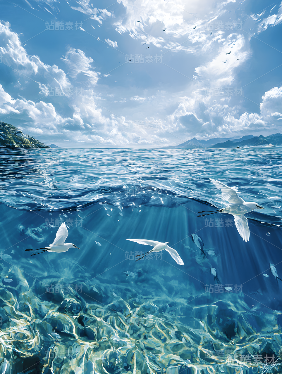 海鸥 大海 插画_快乐章章_素材库大全-站酷ZCOOL