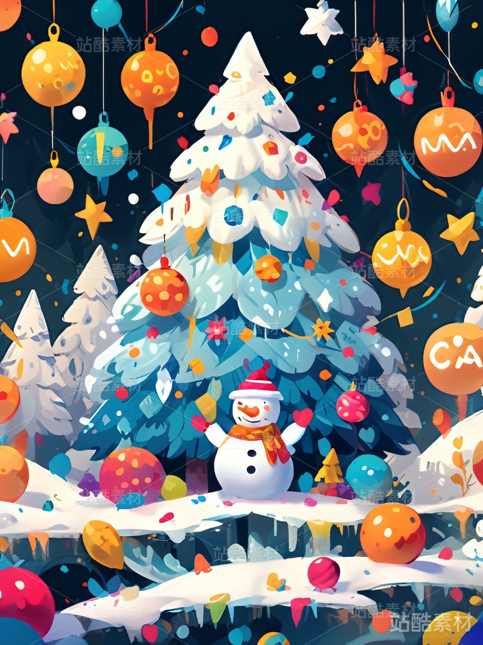 免费正版素材_圣诞节雪人-4_ROMAIN_6_站酷素材-图片_插画-站酷ZCOOL