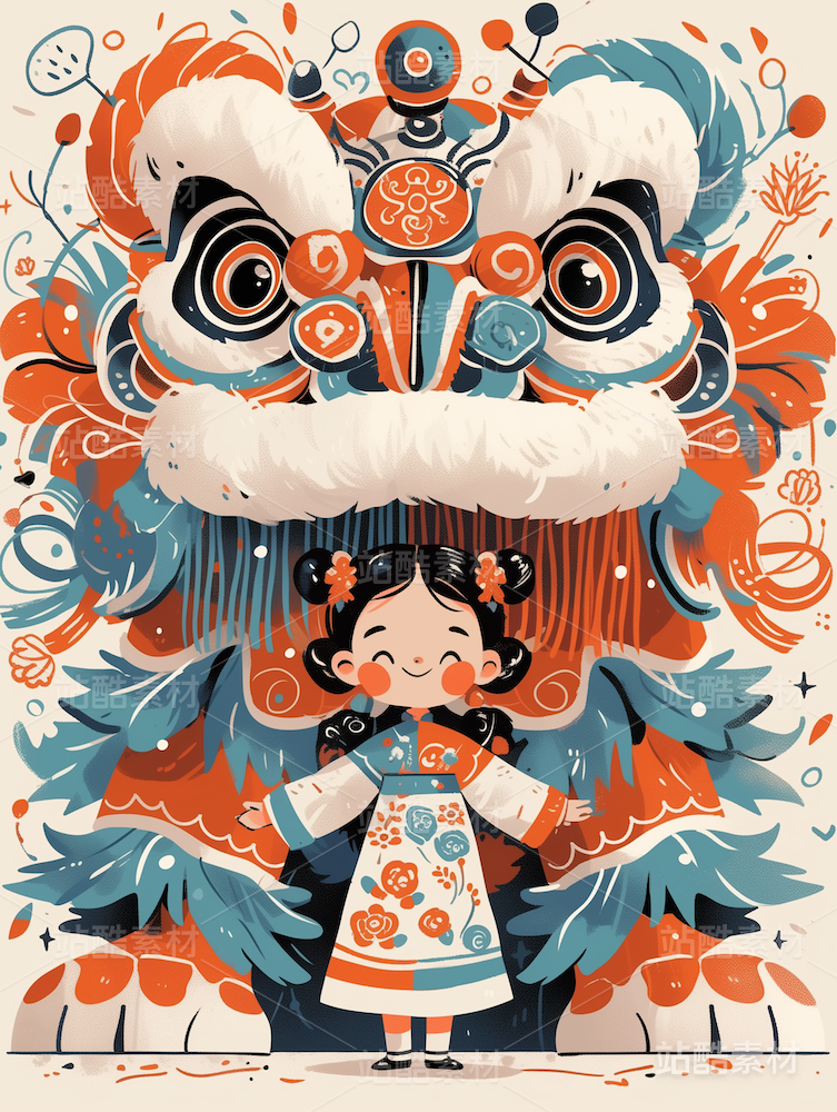 舞狮女孩_月亮在等谁_免费正版素材库-站酷ZCOOL