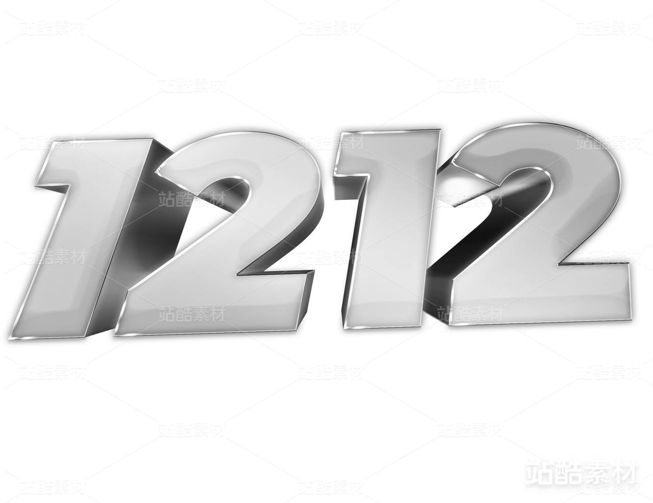 双十二1212金属立体免抠png素材_KOLIAMIRO_素材库大全-站酷ZCOOL