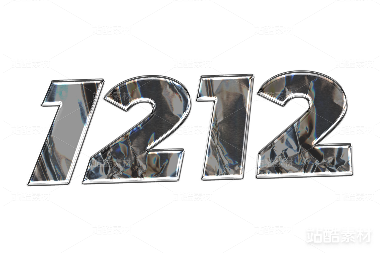 双十二1212银色金属立体字3D素材_KOLIAMIRO_素材库大全-站酷ZCOOL