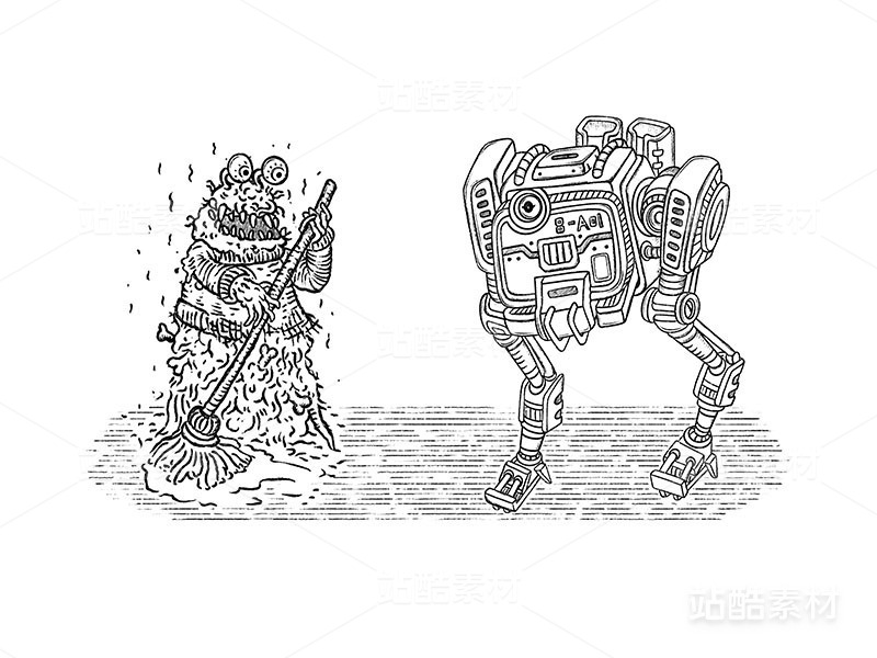 逸想世界 小怪兽系列（77）孑孓逸士素材库大全 站酷zcool