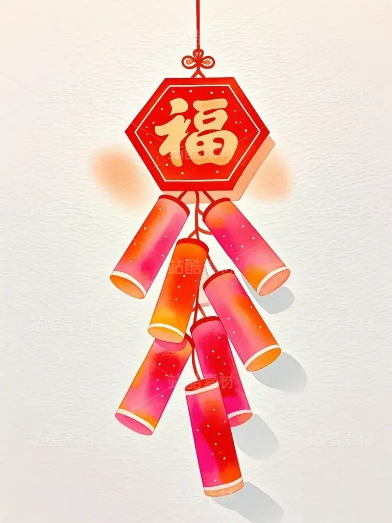 鞭炮插画01_waakon_素材库大全-站酷ZCOOL