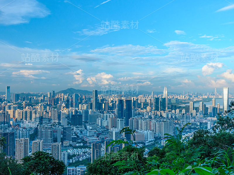 深圳南山公园俯瞰南山CBD城市摩天大楼建筑群_观于我的视界_素材库大全-站酷ZCOOL