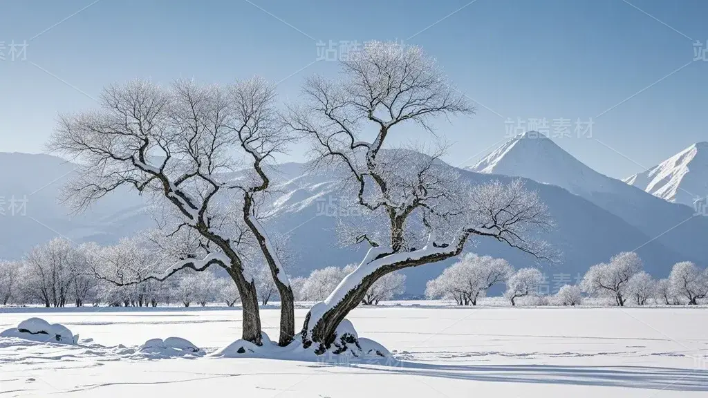 雪地古树02_waakon_素材库大全-站酷ZCOOL
