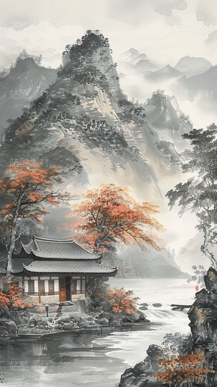 山水村落_Cheer李_站酷素材-图片_插画-站酷ZCOOL