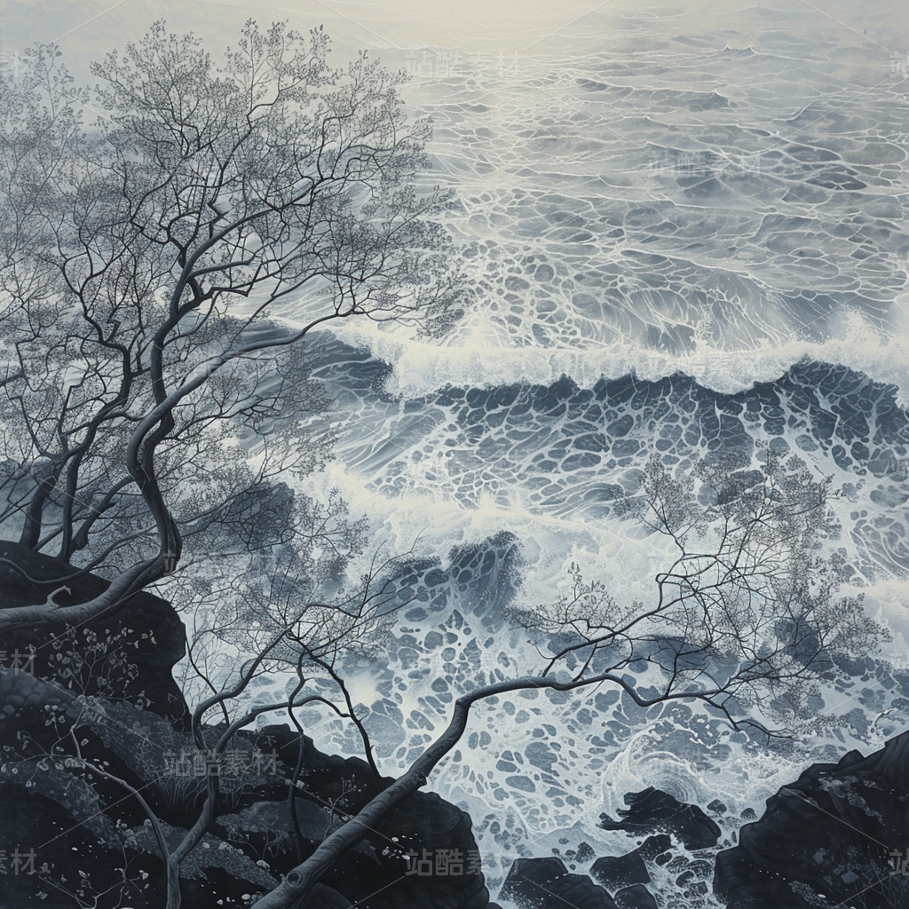 水墨中国风毛笔画国画图片工笔人物花鸟山水_一大碗炸酱面_素材库大全-站酷ZCOOL