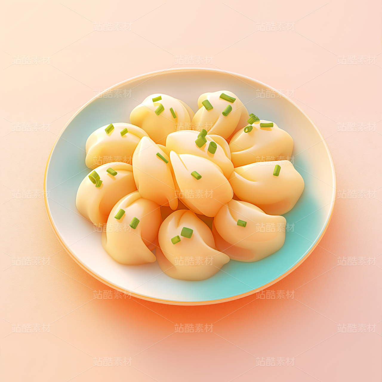 一盘3D卡通饺子_SYF朝生_站酷素材-图片_插画-站酷ZCOOL