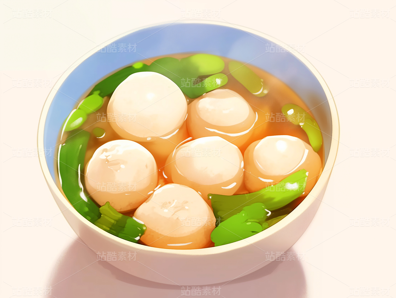 一碗青菜鱼丸汤_SYF朝生_素材库大全-站酷ZCOOL