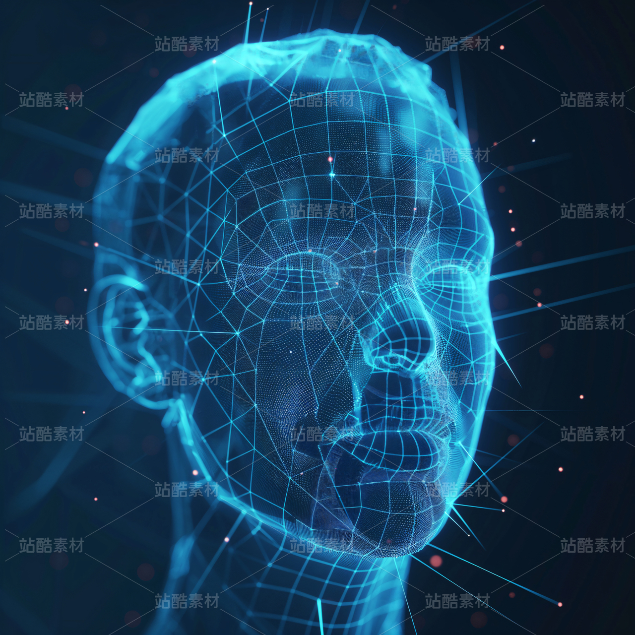 蓝色大数据可视化人物头部_SYF朝生_素材库大全-站酷ZCOOL