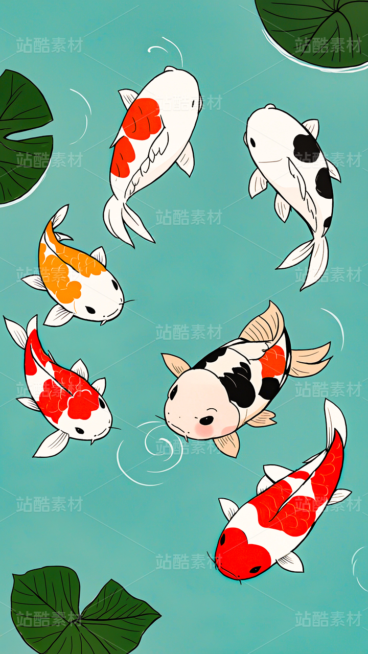 《幸运锦鲤绘》插画系列作品_芥菜籽暖心_站酷素材-图片_插画-站酷ZCOOL