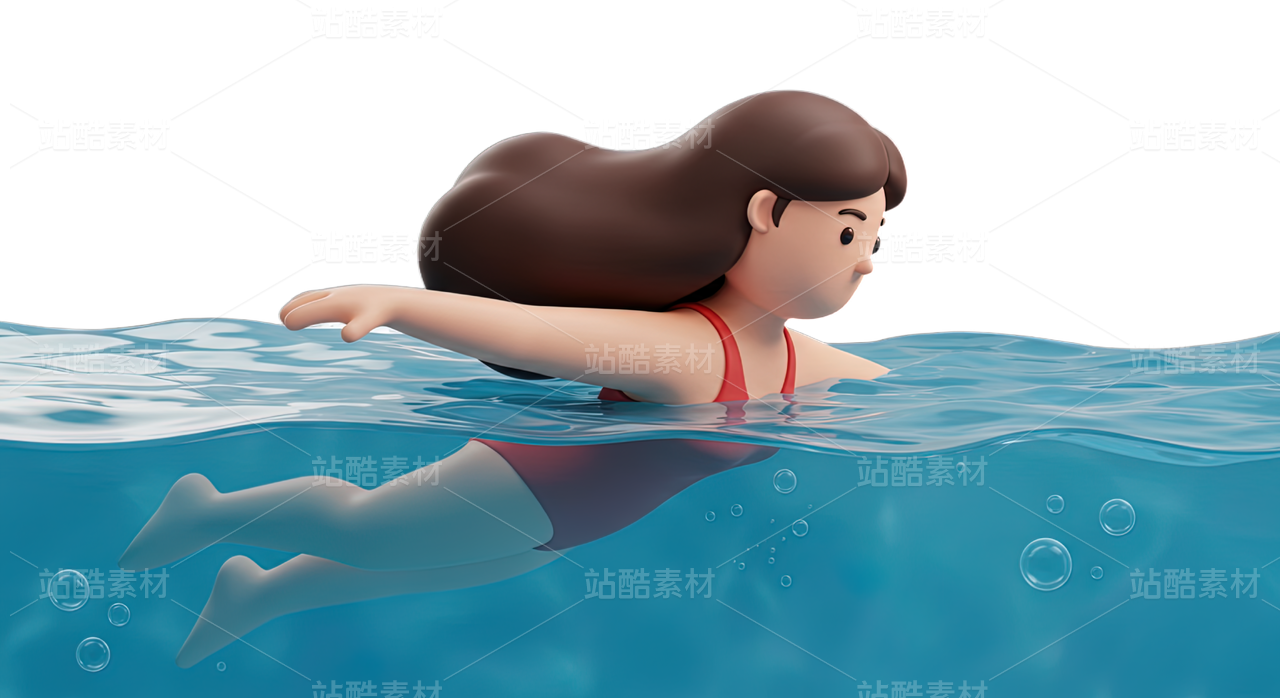 3D人物游泳运动免抠素材_TINA素材库_素材库大全-站酷ZCOOL