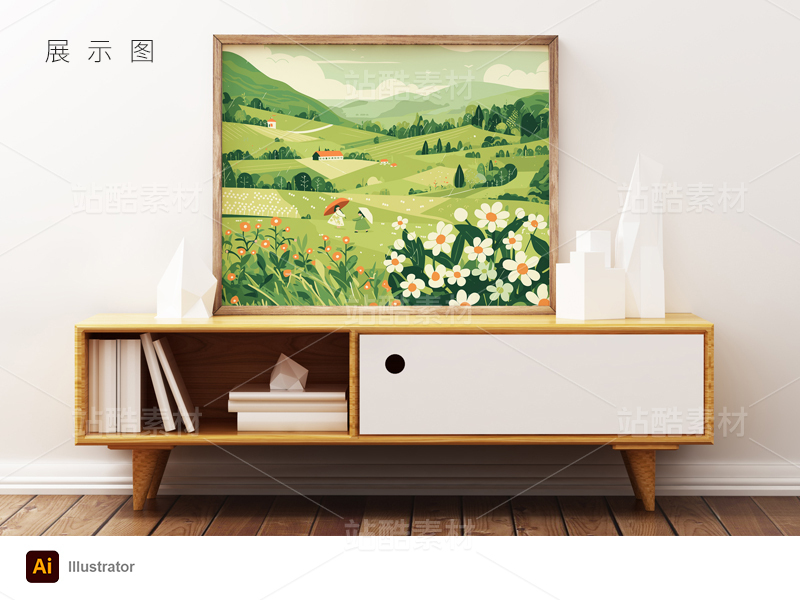 山野春雨节气海报矢量插画_jasonshow_素材库大全-站酷ZCOOL