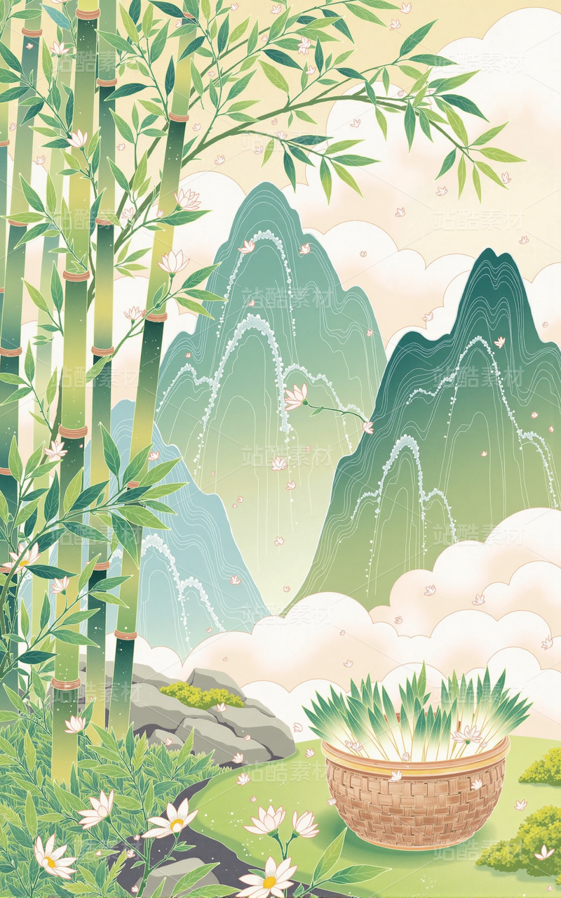 24节气插画春分/惊蛰/清明节气国风_yiyil_素材库大全-站酷ZCOOL