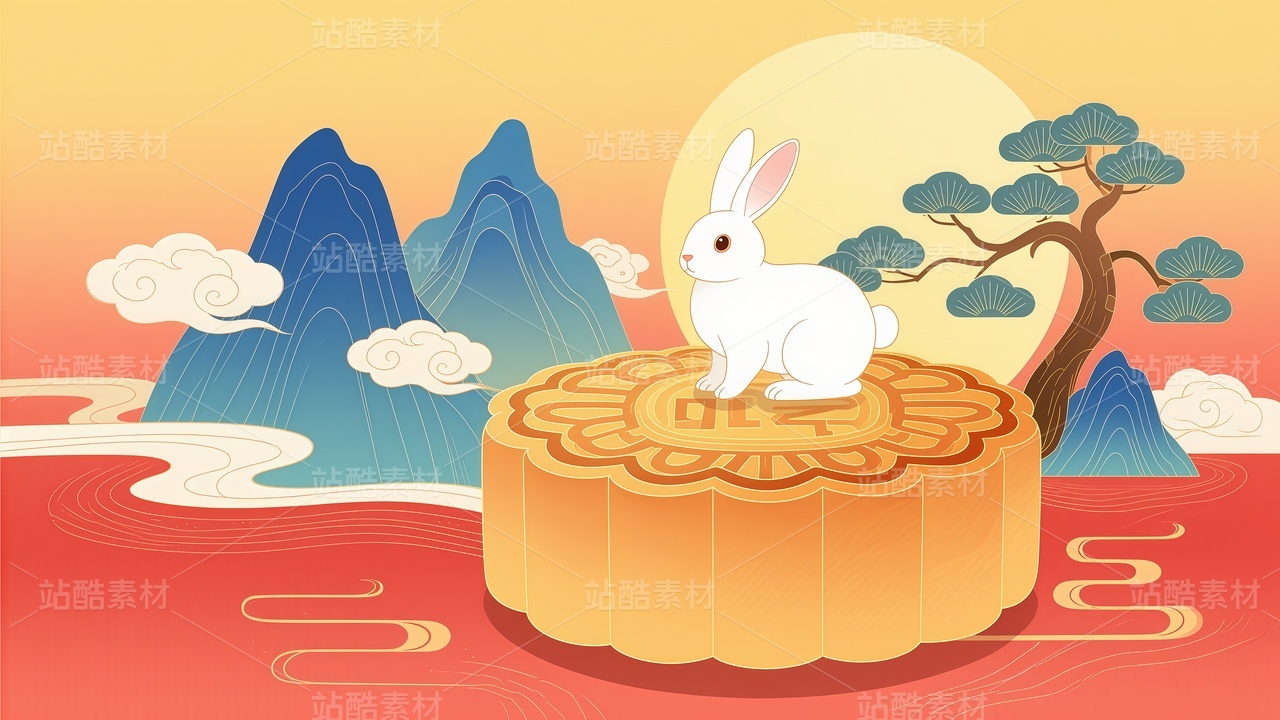 国潮风中秋节插画5_站酷素材_素材库大全-站酷ZCOOL
